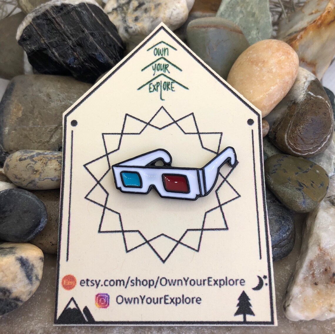 3d Glasses Enamel Pin Pin Collection Hard Enamel Pin Etsy