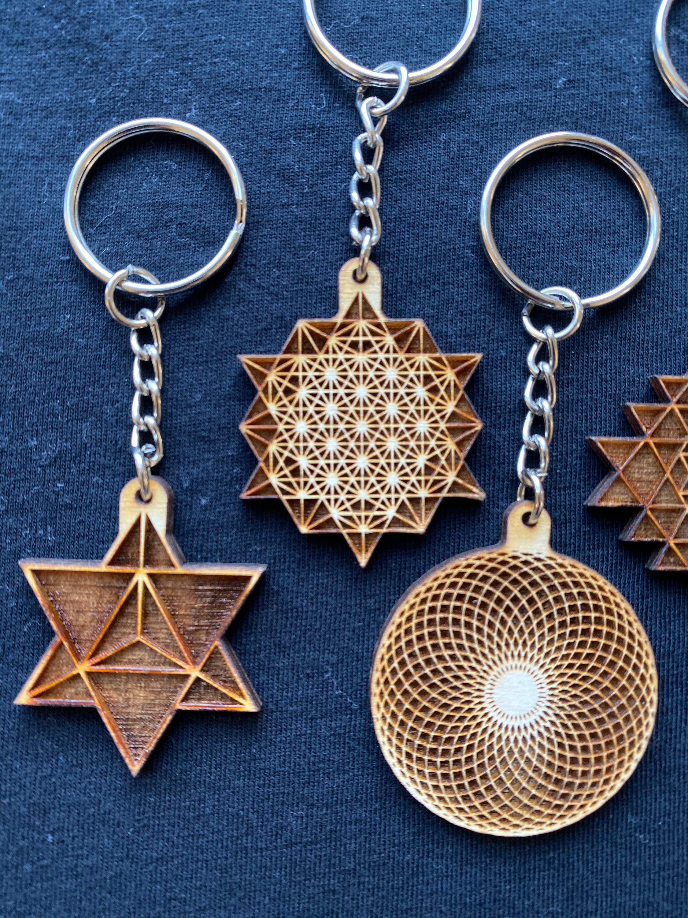 Sacred Geometry Key Chains Sacred Geometry Key Ring Flower | Etsy