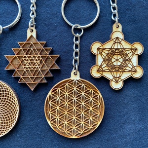 Sacred Geometry Key Chains, Sacred Geometry Key Ring, Flower of Life ...