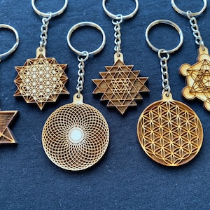 Sacred Geometry Key Chains, Sacred Geometry Key Ring, Flower of Life ...