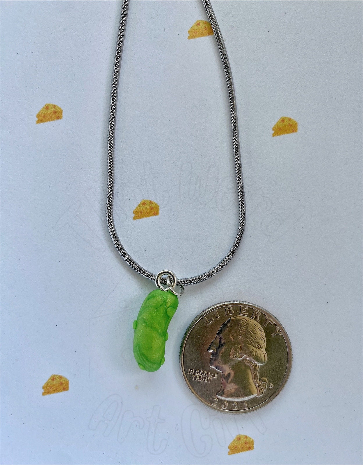 Pickle Necklace, Handmade, Clay Handmade Pickle, Clay Pickle, Pickle ...