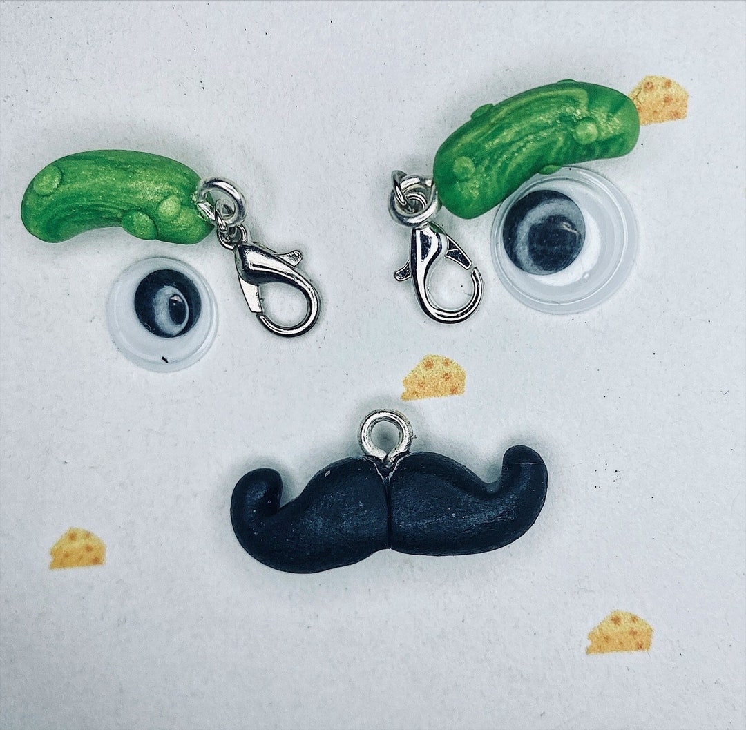 Pickle Clay Charm, Handmade Stich Marker, Green Pickle Handmade Polymer ...