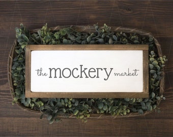 Wood Stained Sign Mock up Instant Download Flat Lay - Etsy