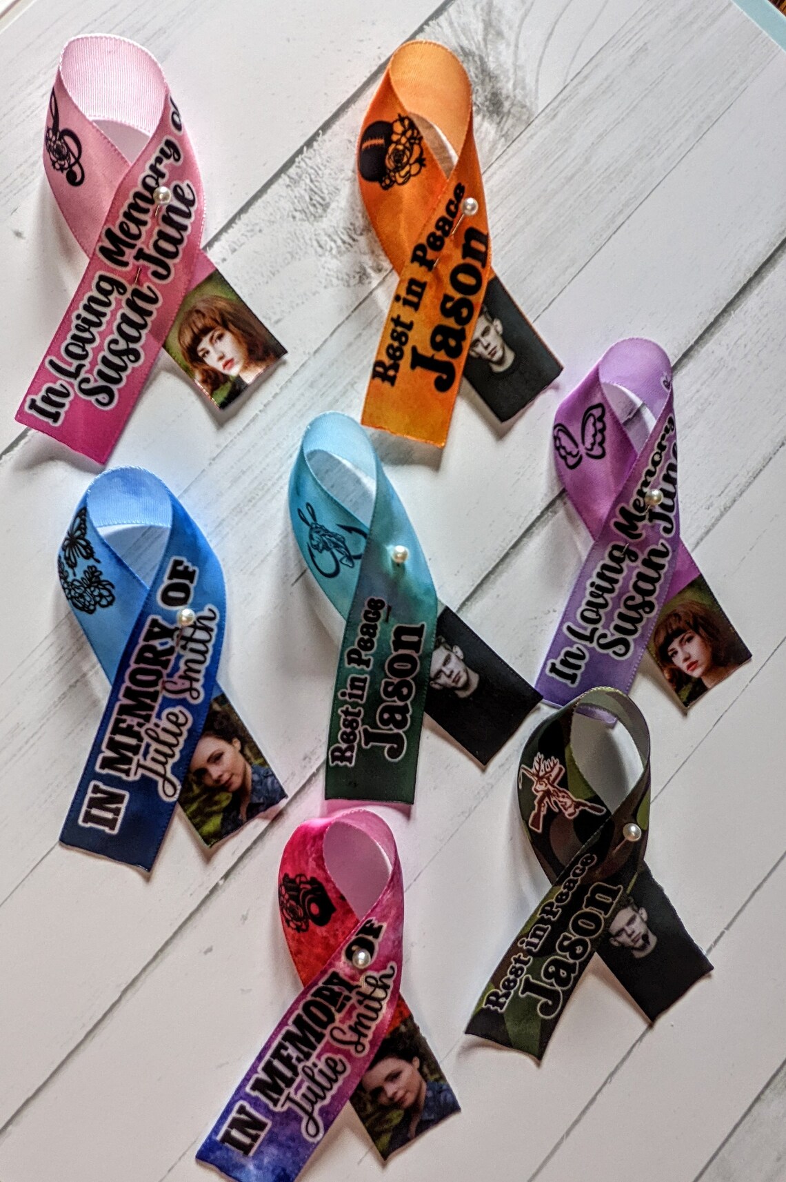 Custom Memorial Ribbons/awareness Ribbons 1 Dozen - Etsy