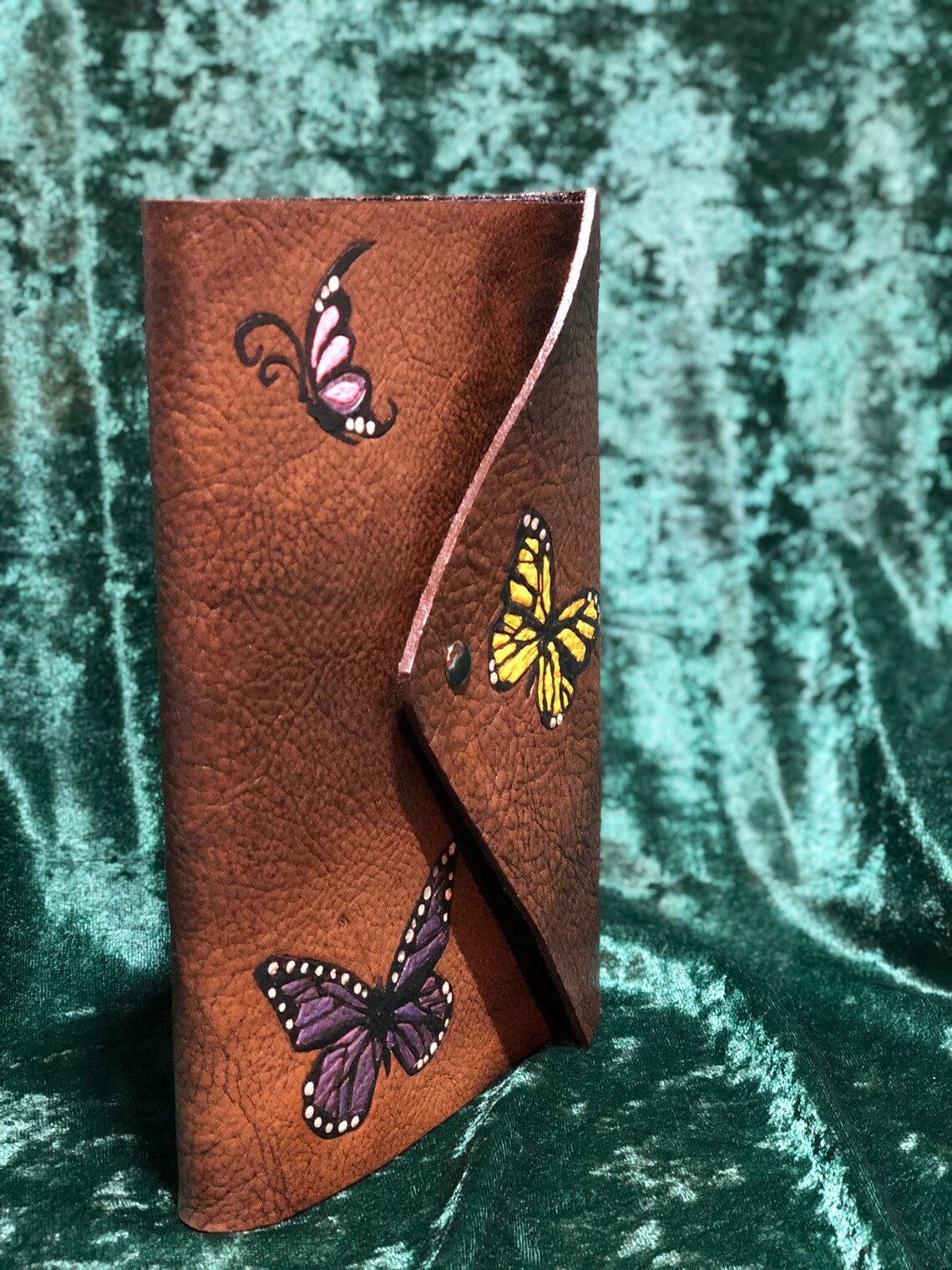 Butterfly Design Leather Tooled Journal Cover - Etsy
