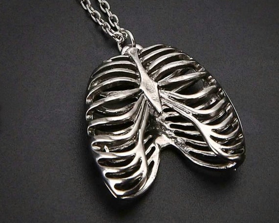 Anatomical Rib Cage Necklace Silver Ribcage Gothic Jewelry | Etsy