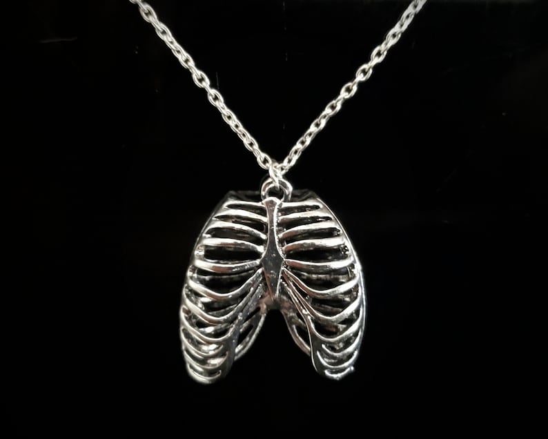 Anatomical Rib Cage Necklace Silver Ribcage Gothic Jewelry | Etsy