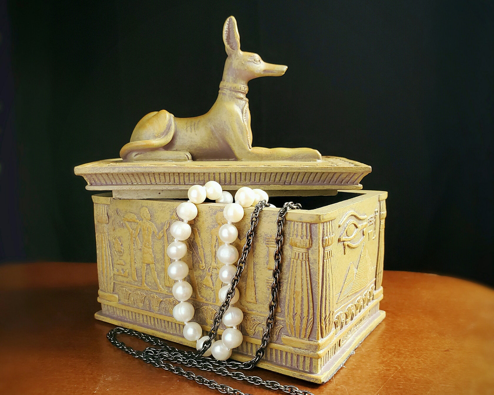 Anubis Jewelry Box Eye of Horus Ancient Egyptian Jackal God - Etsy