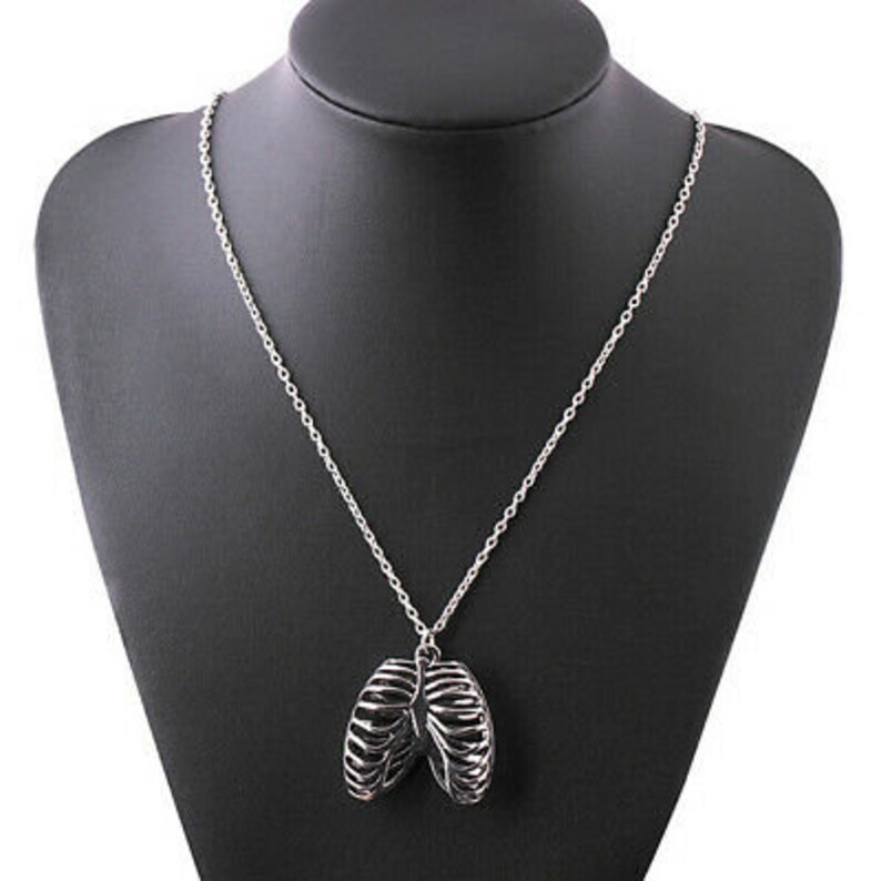 Anatomical Rib Cage Necklace Silver Ribcage Gothic Jewelry | Etsy