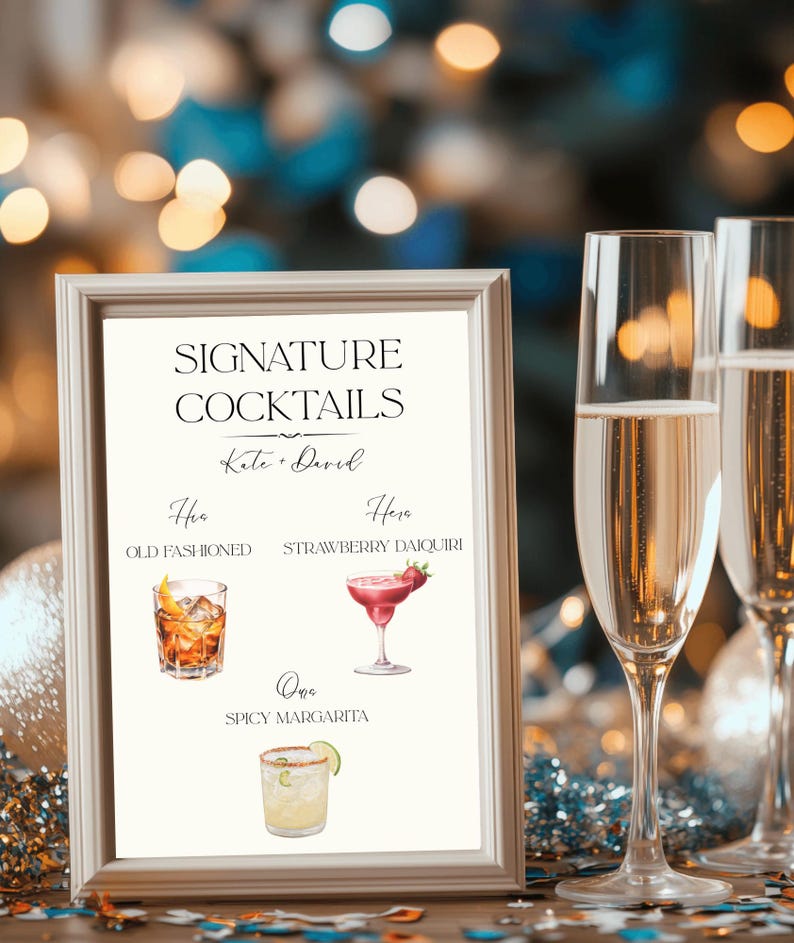Signature Drink Sign, Wedding Drink Sign, Specialty Cocktail Sign ...