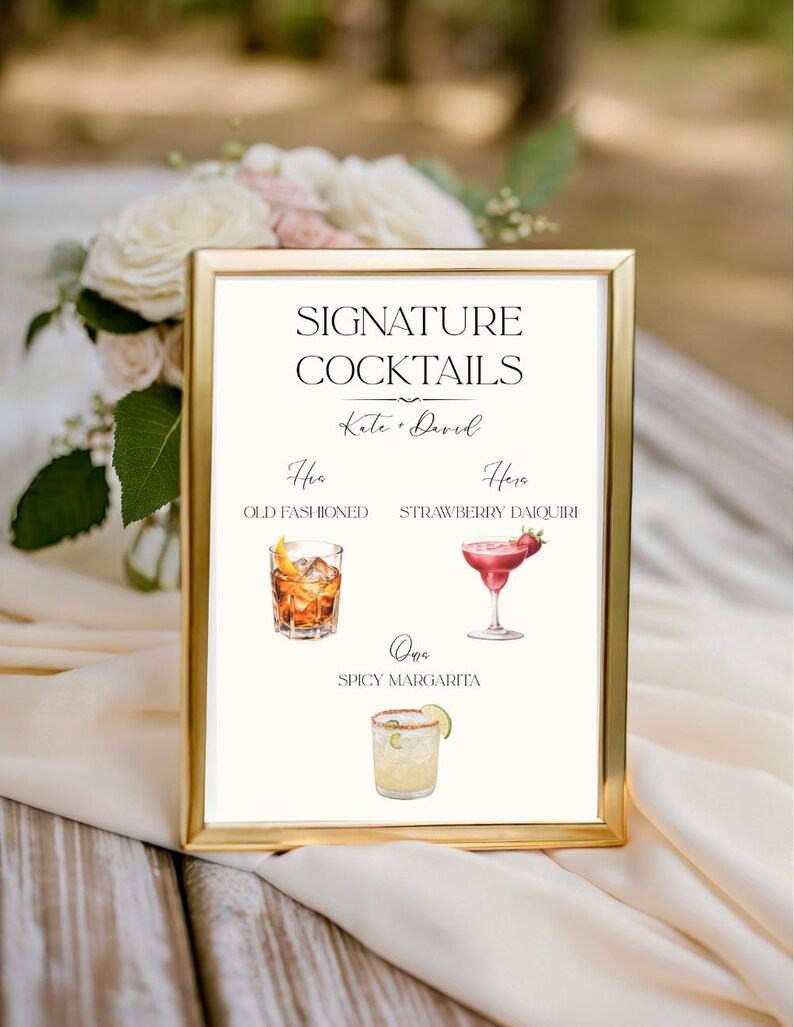Signature Drink Sign, Wedding Drink Sign, Specialty Cocktail Sign ...