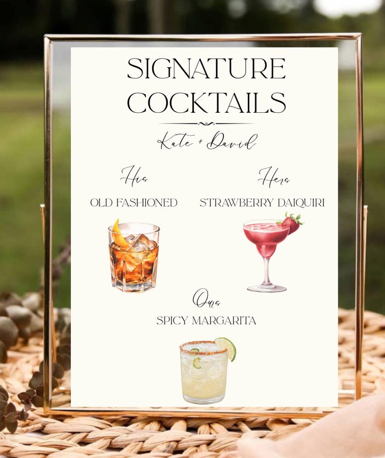 Signature Drink Sign, Wedding Drink Sign, Specialty Cocktail Sign ...