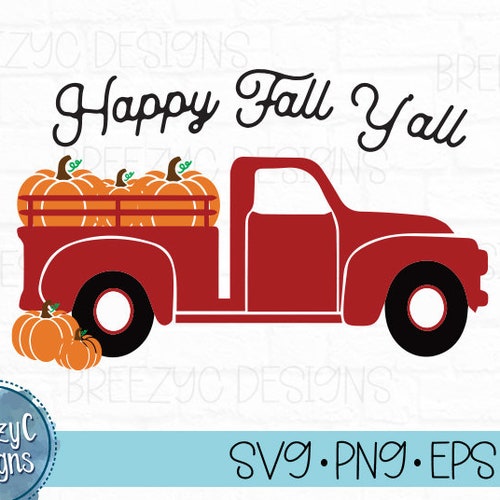 Fall Pumpkin Truck Svg Eps Dxf Png Instant Download Cut - Etsy