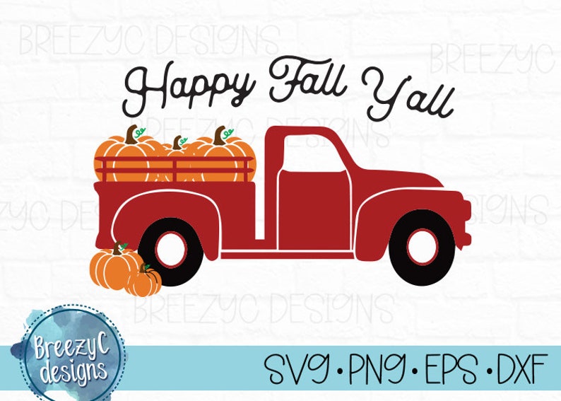 Fall Pumpkin Truck Svg Eps Dxf Png Instant Download Cut - Etsy