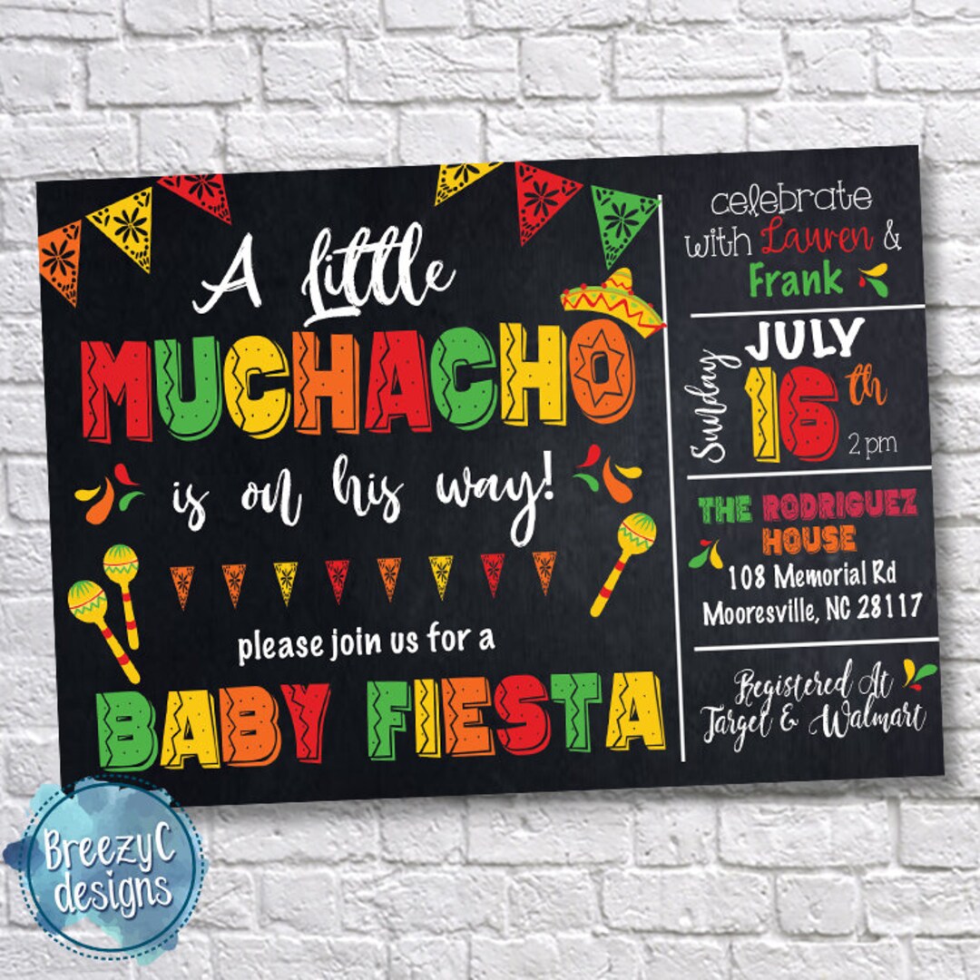 Little Muchacho Baby Shower, Cinco De Mayo , Digital File, Gender ...