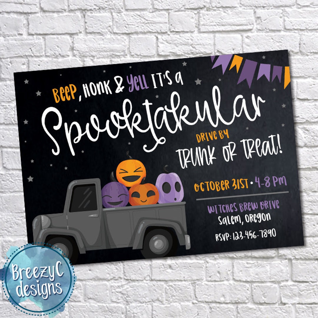 Spooktakular Halloween Drive by Party, Trick or Treat, Digital File ...