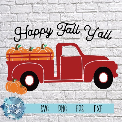 Fall Pumpkin Truck Svg Eps Dxf Png Instant Download Cut - Etsy