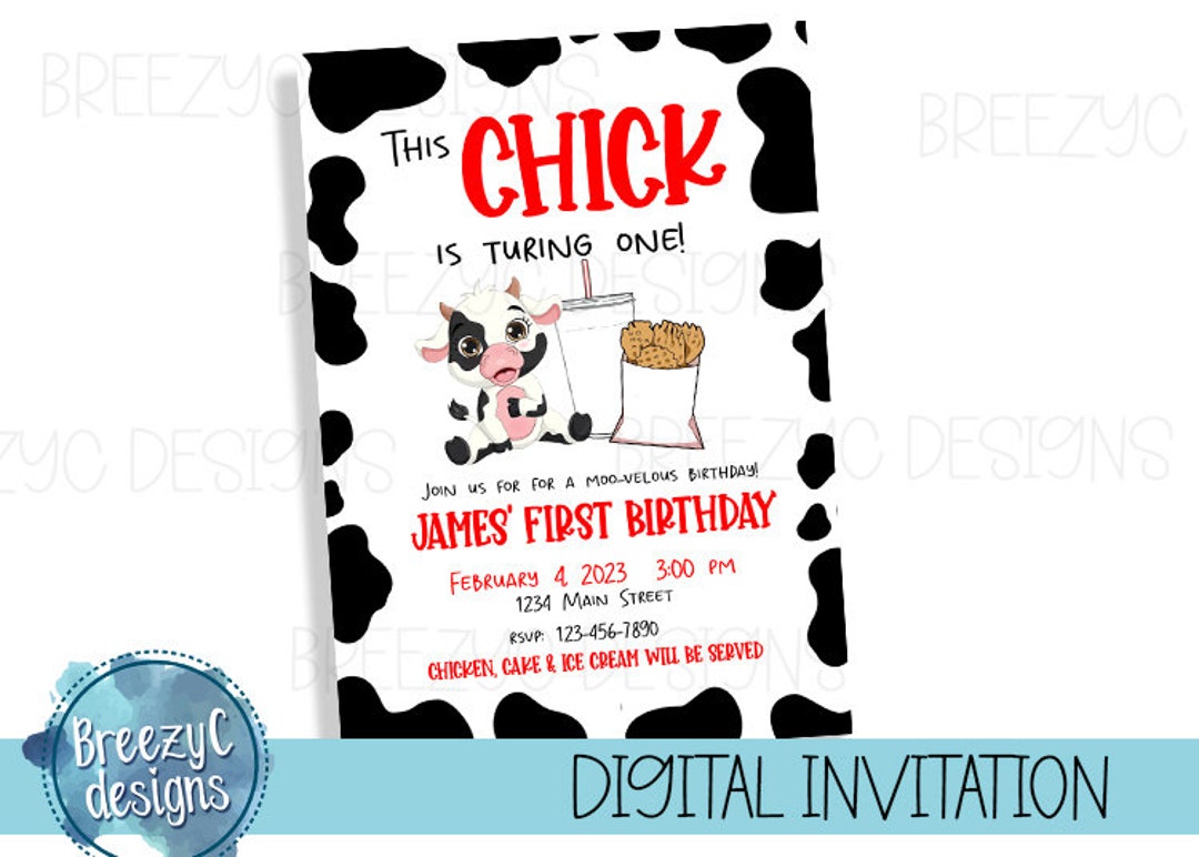 This Chick is One, Cow Birthday, Chicken Nuggets, Birthday Party ...