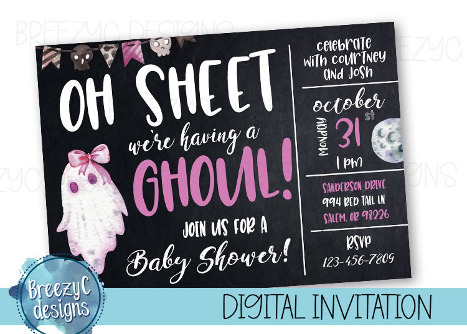 Oh Sheet Girl Baby Shower Halloween Digital File Halloween - Etsy