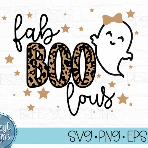 Fab BOO Lous Ghost Leopard Print Svg Eps Dxf Png Instant - Etsy