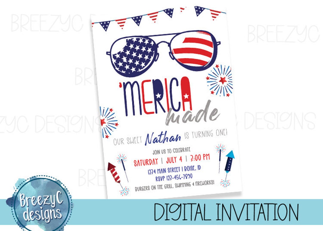 Merica Made, America, Birthday Invite, Birthday Fun, 4th of July ...