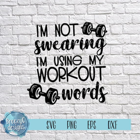 Workout Workout Words SVG Dxf Eps Png Instant Download | Etsy