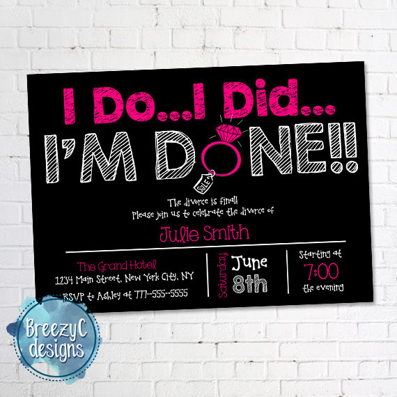 I Do I Did I'm Done Divorce Party Invitation Digital - Etsy Australia