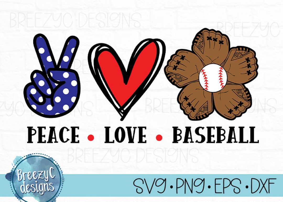 Peace Love Baseball Svg, Eps Dxf, Png, Instant Download, Cut File - Etsy