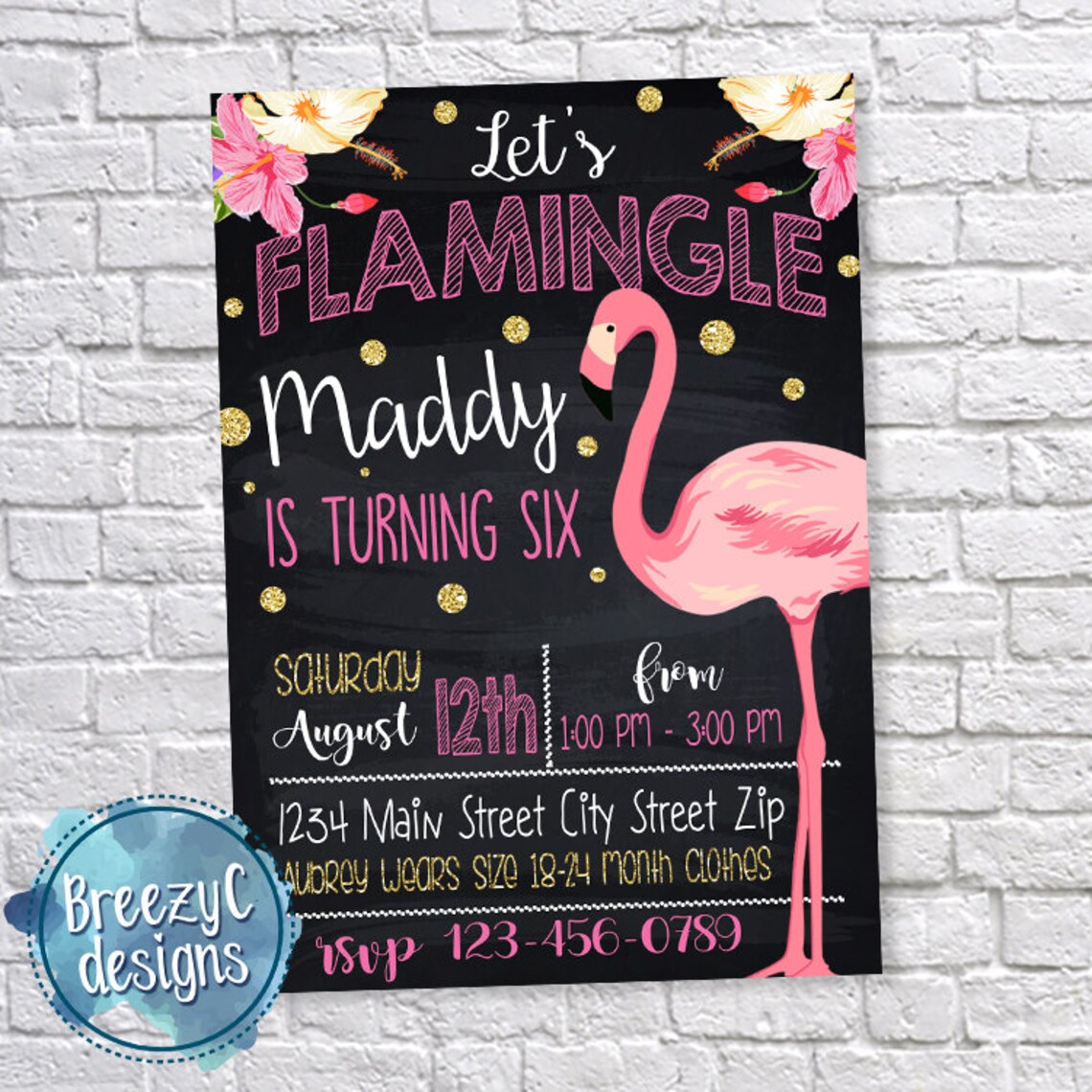 Flamingo Invitation Lets Flamingle DIGITAL Invite - Etsy