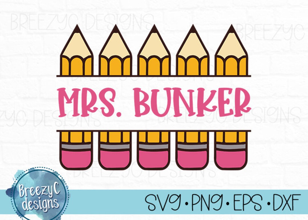 Pencil Monogram, Teacher Name, Education SVG, Pencil PNG, SVG, Dxf, Eps ...