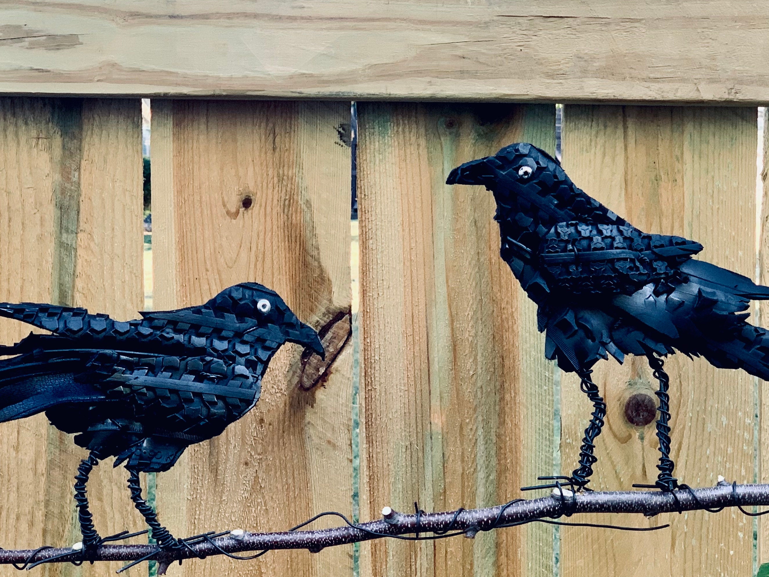 Tired Crow or Raven Made From Upcycled Bike Tires - Etsy