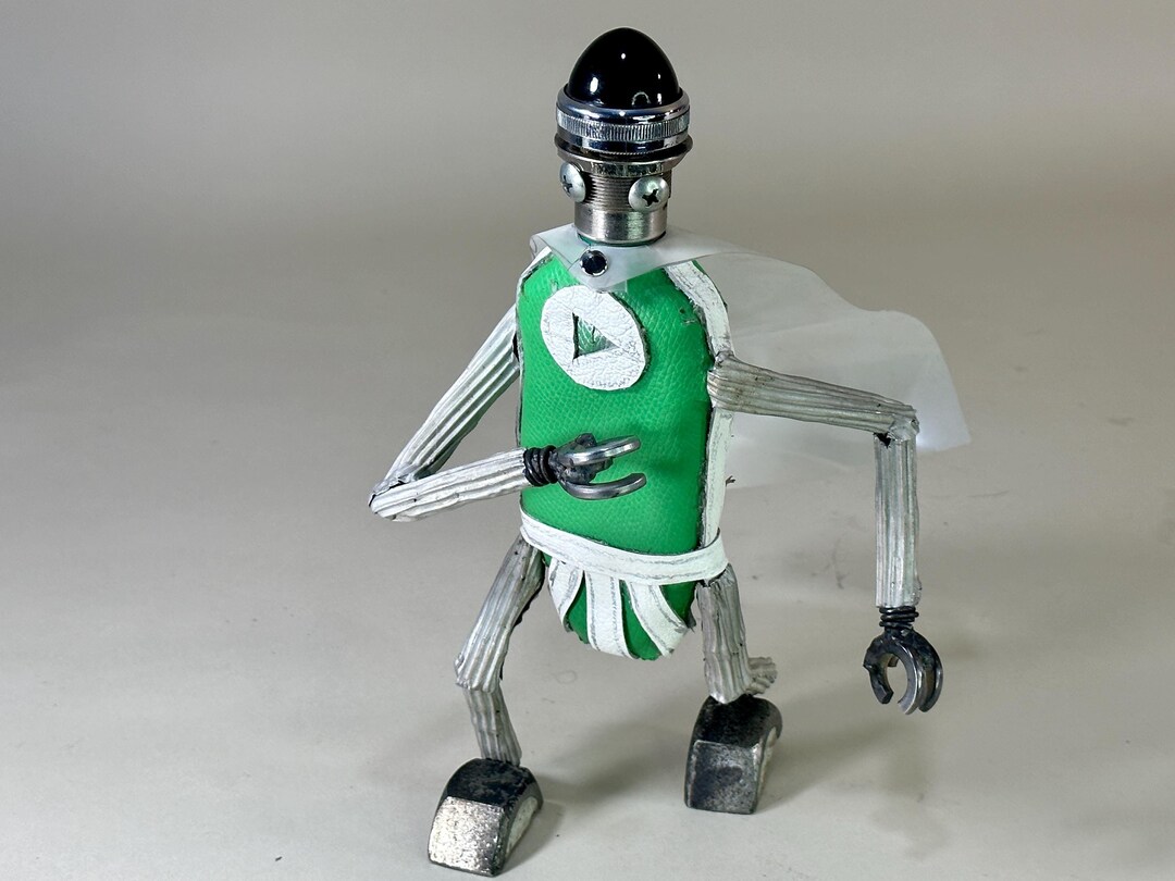 Found Object Robot Assemblage Sculpture "robo-go" 2024 the Mini Super ...
