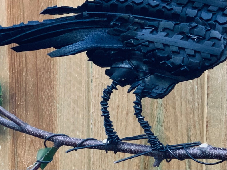 Tired Crow or Raven Made From Upcycled Bike Tires - Etsy