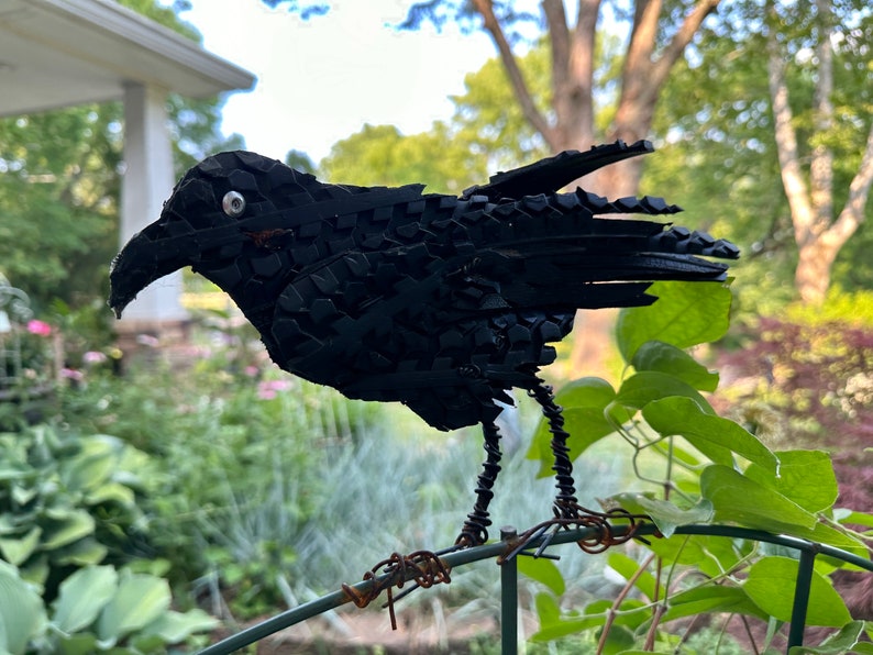 Tired Crow or Raven Made From Upcycled Bike Tires - Etsy