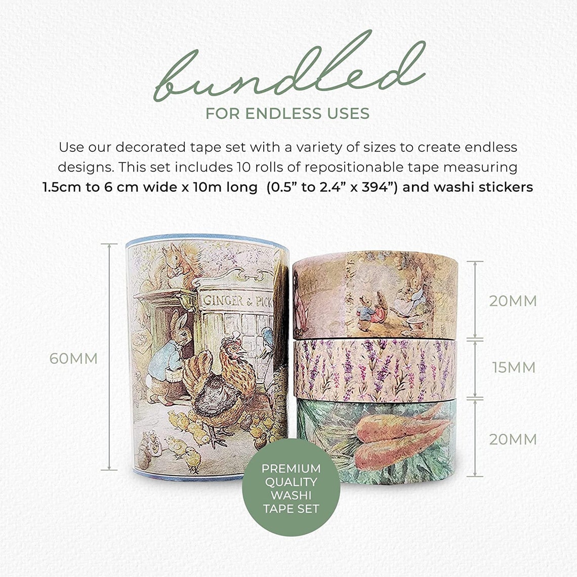Peter Rabbit Deluxe Washi Tapes, Die Cut Stickers, Scrapbook S for ...