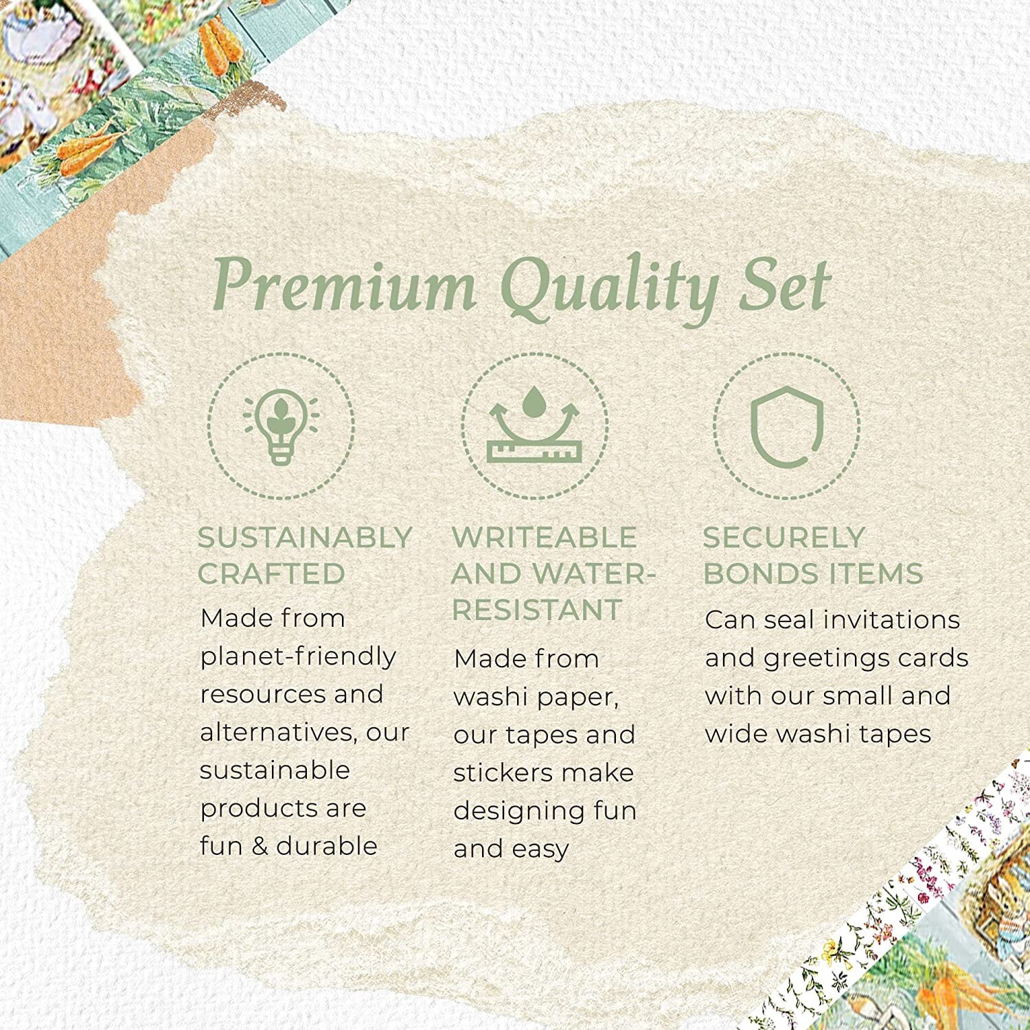 Peter Rabbit Washi Tapes Set of 5 Rolls. Extra Wide and Long - Etsy