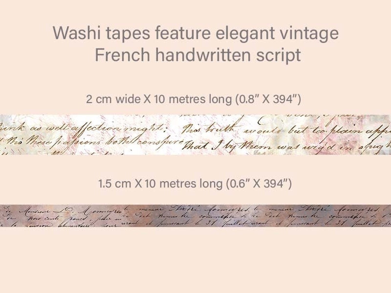 Handwritten Script Calligraphy Washi Tape Set. Gold Foil, Extra Long ...