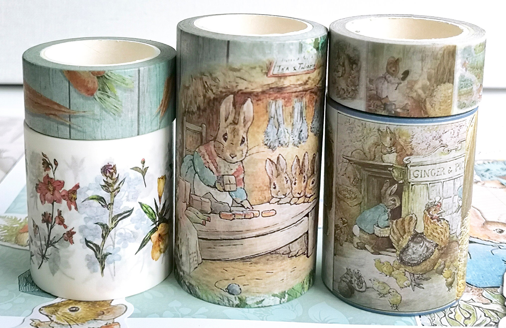 Peter Rabbit Washi Tapes Set of 5 Rolls. Extra Wide and Long - Etsy