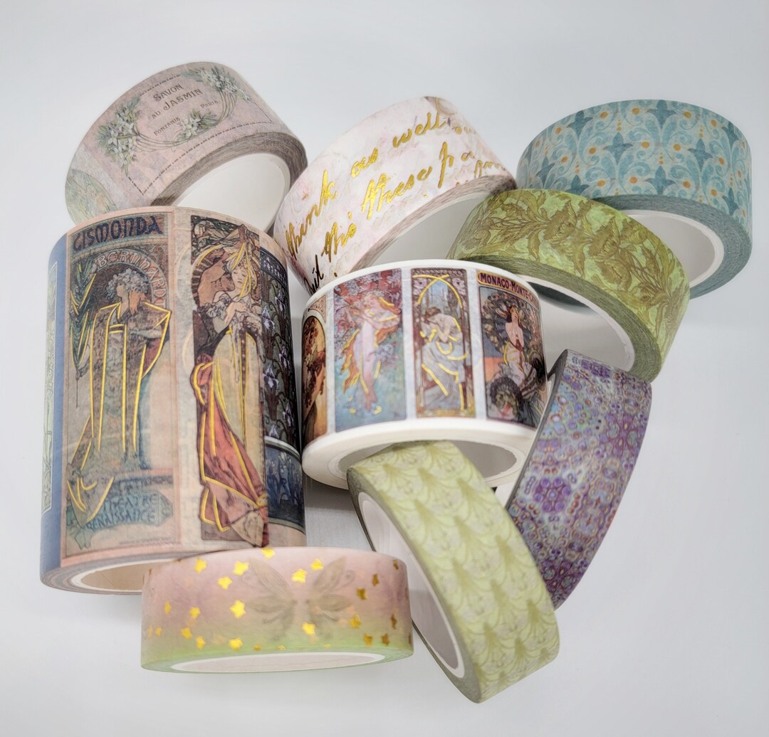 Alphonse Mucha Art Tapes (art Nouveau Color/gold Metallic Washi Sticker ...