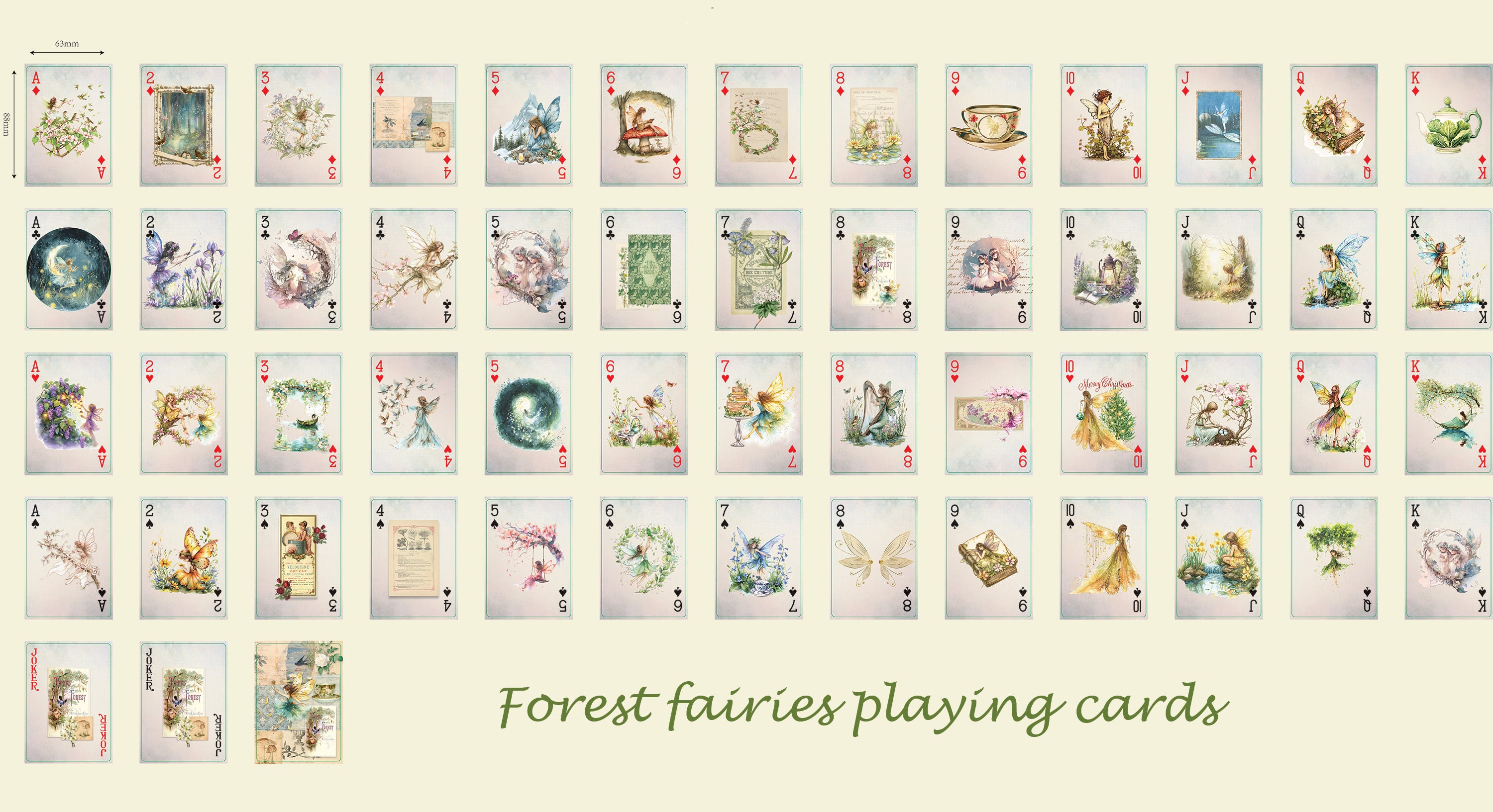 Forest Garden Fairies Magical Playing Cards Deck for Games, Crafts ...
