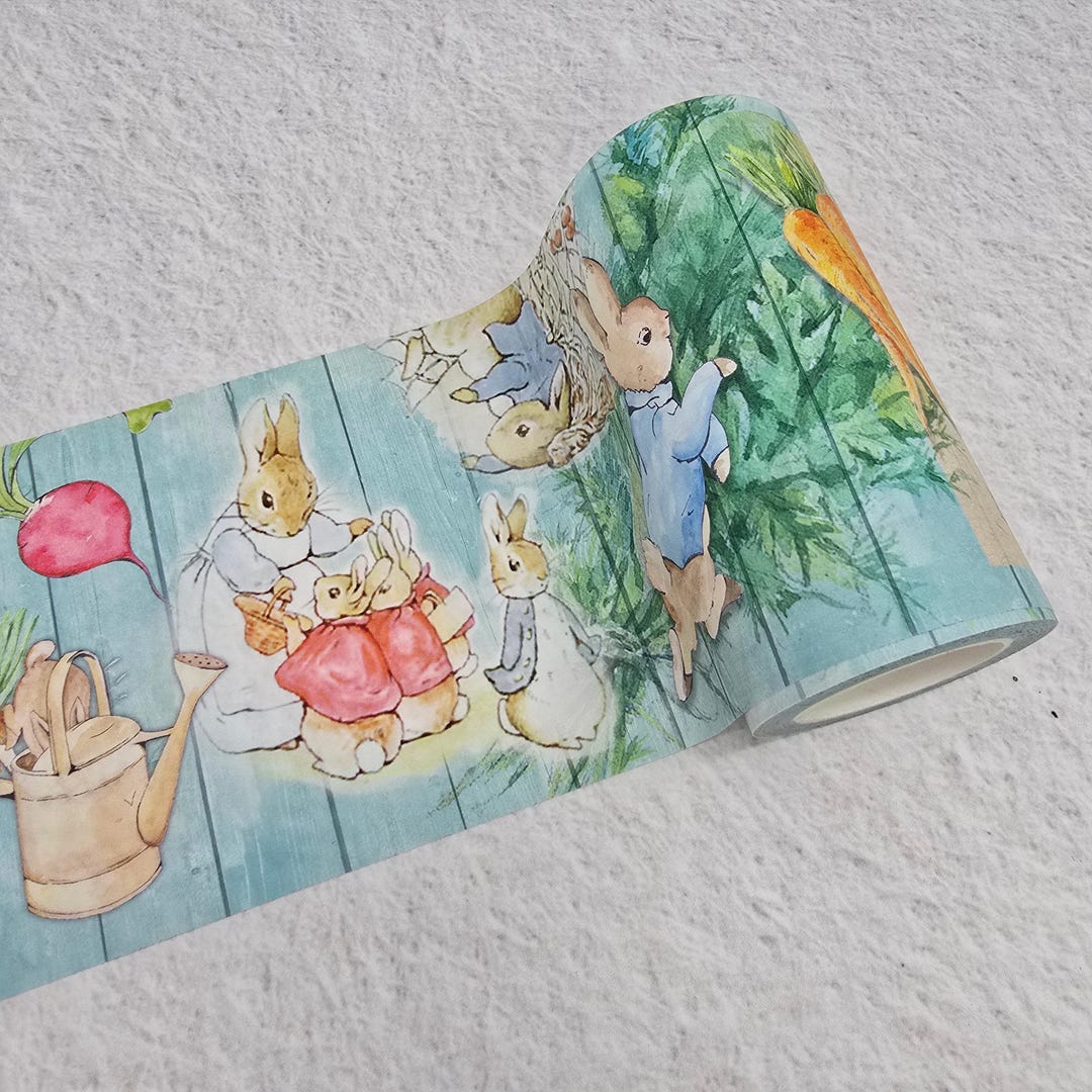 Beatrix Potter's Vintage Peter Rabbit Extra Wide 10cm/ 4 Inch Washi ...
