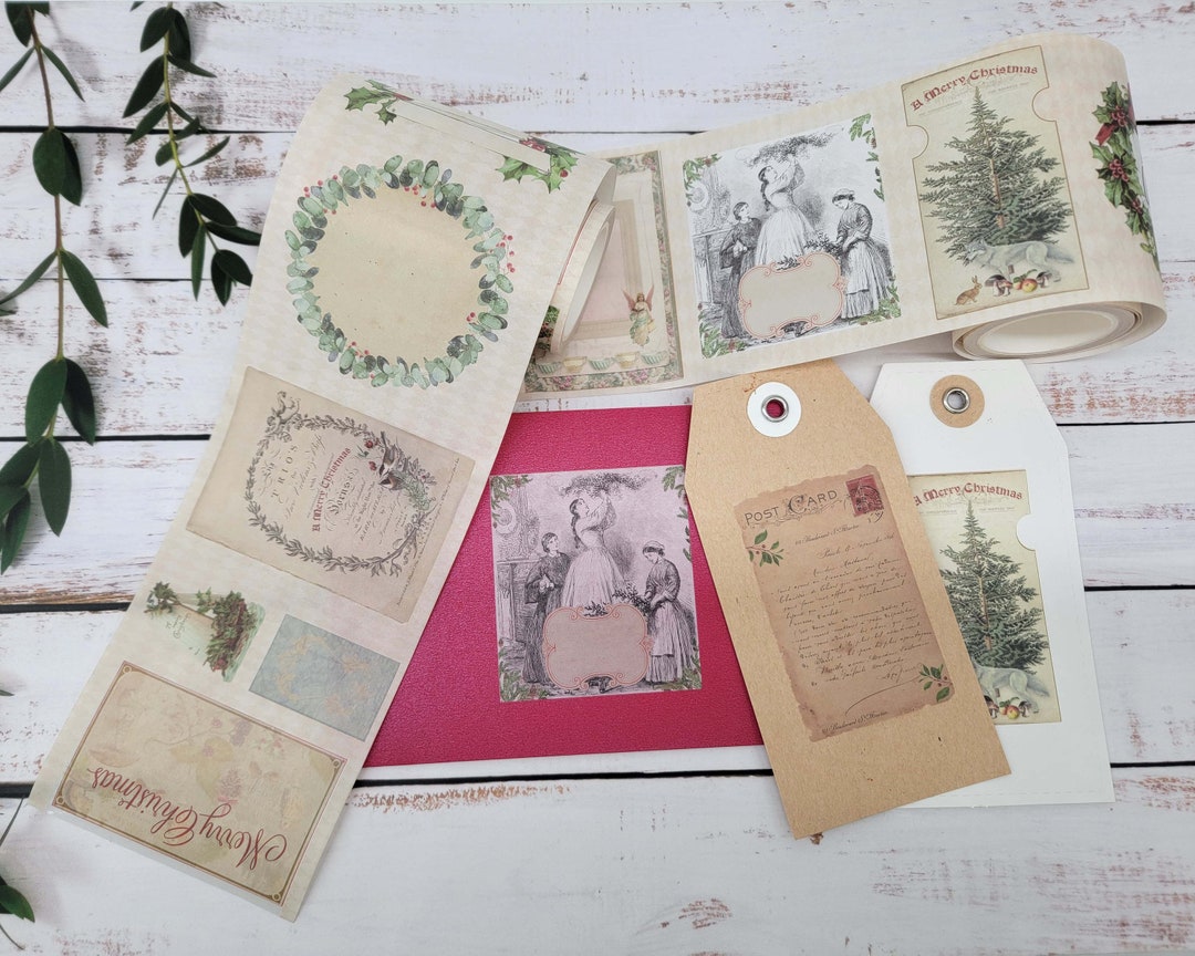 Vintage Victorian Christmas Washi Stickers -kiss Cut. Writeable, Re ...