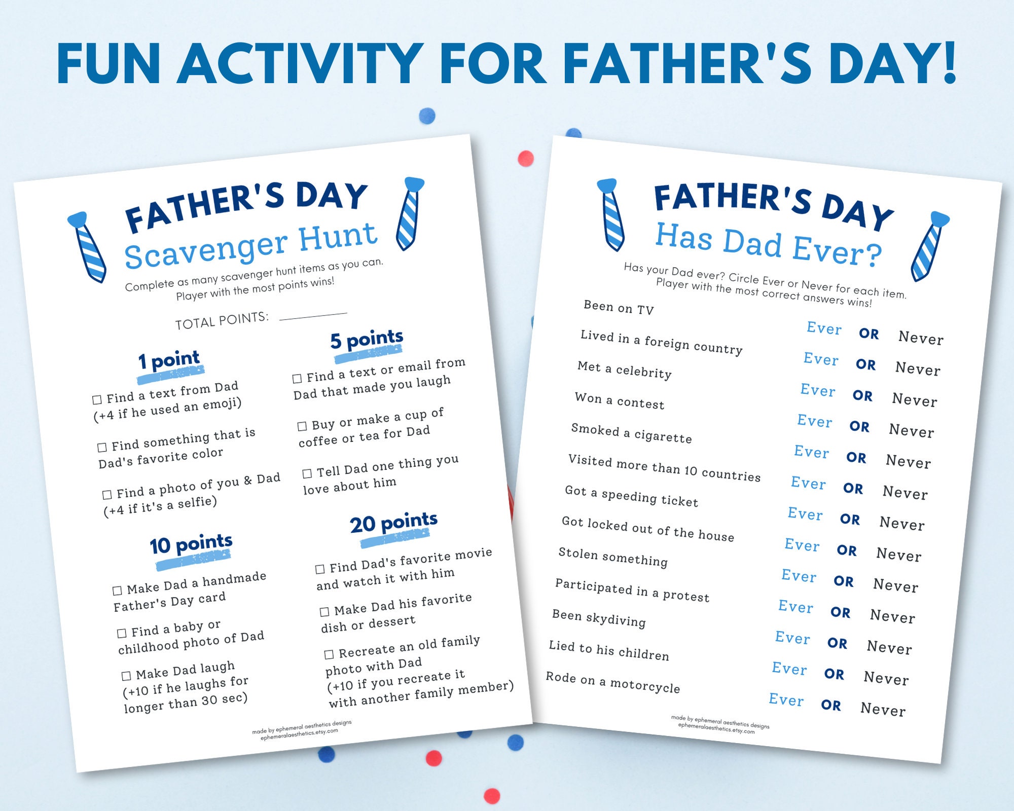 Father's Day 6 Games Bundle, Father's Day Games, Father's Day Activity ...