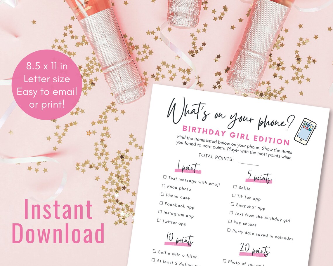What's on Your Phone Birthday Game Phone Game Adult | Etsy