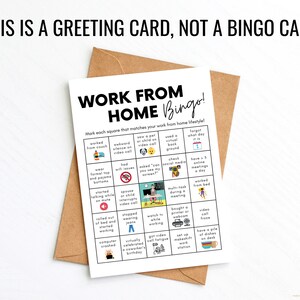 Work From Home Bingo Card Funny Work From Home Card Holiday - Etsy