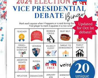 Election 2024 Debate Bingo Cards - Etsy