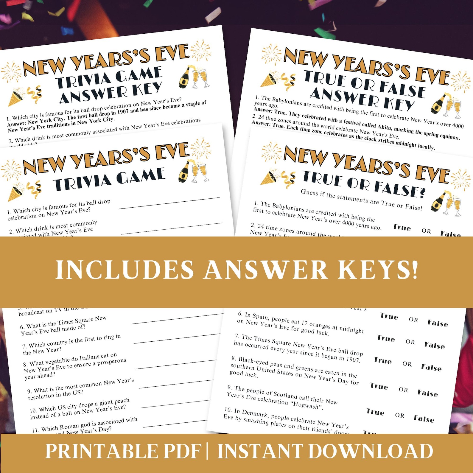 New Years Trivia Games, New Year's Eve Trivia Questions, 2025 New Year ...