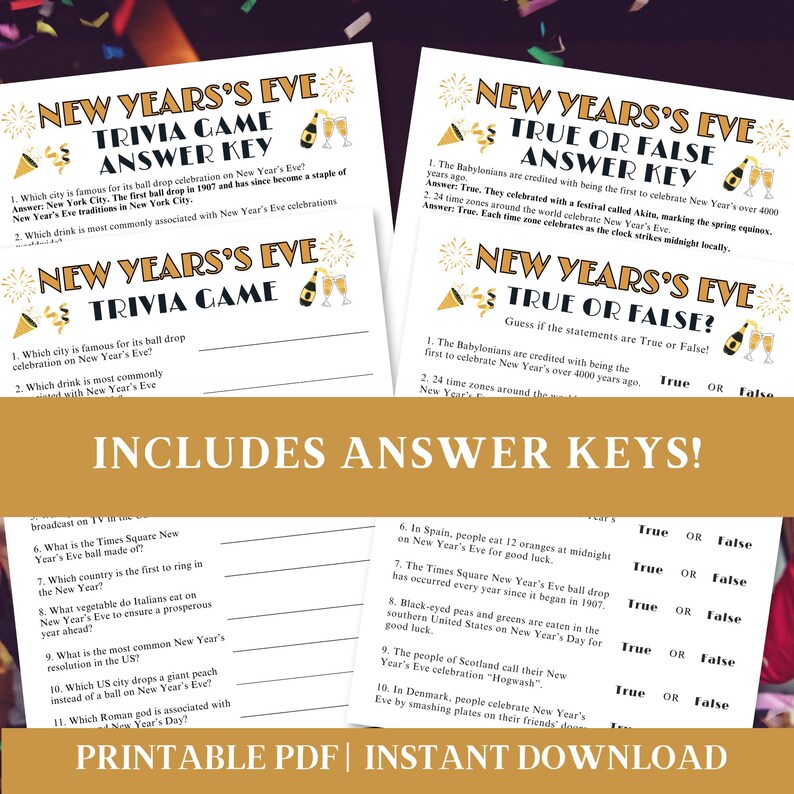 New Years Trivia Games, New Year's Eve Trivia Questions, 2025 New Year ...