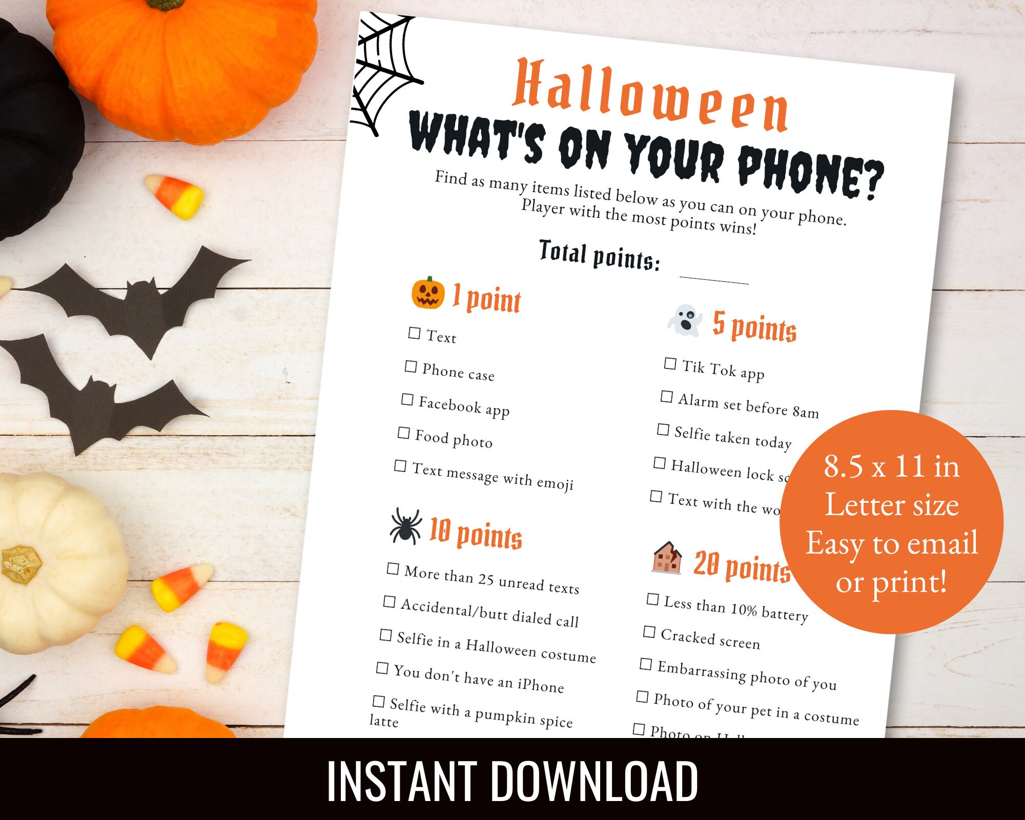 Halloween What's on Your Phone Game, Halloween Game for Adults ...