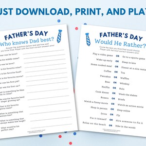 Father's Day 6 Games Bundle, Father's Day Games, Father's Day Activity ...